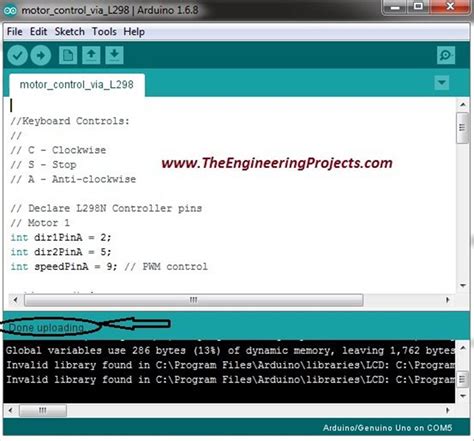 DC Motor Direction Control Using Arduino The Engineering Projects