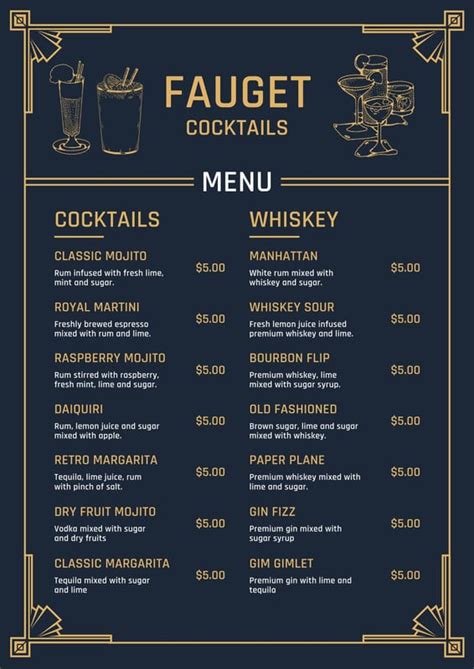 Free And Customizable Cocktail Templates