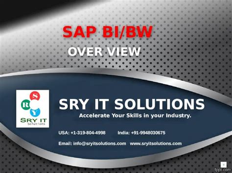 Pptx Sap Bibw Online Training Bibw Training Sryit Solutions