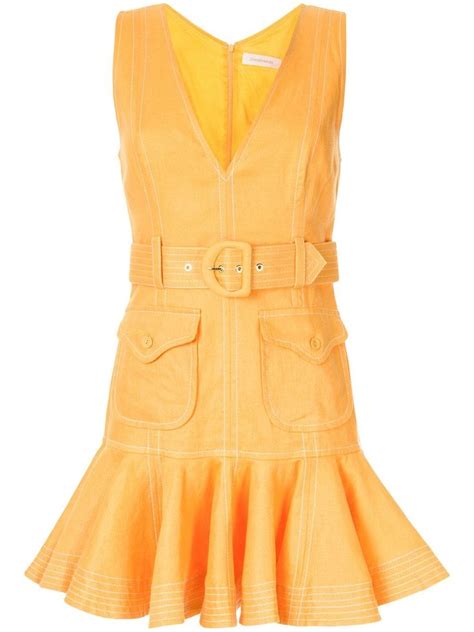 Zimmermann Super Eight Safari Mini Dress Yellow Farfetch Mini