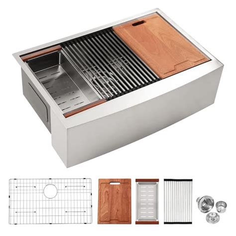 Karran 33 In Farmhouseapron Front Single Bowl 16 Gauge Stainless