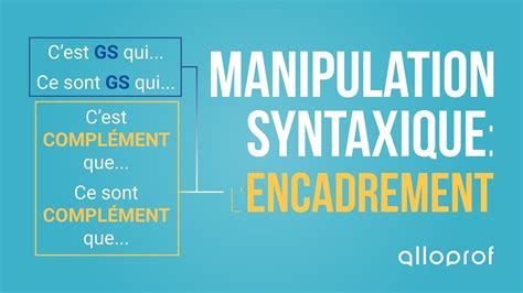 Les Manipulations Syntaxiques Alloprof