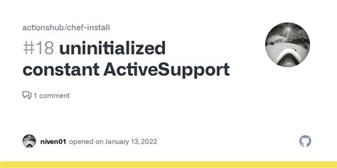 Uninitialized Constant Activesupport · Issue 18 · Actionshubchef