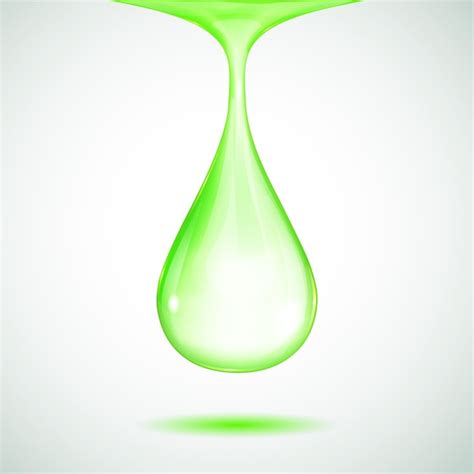 Uma Grande Queda Verde Sobre Fundo Branco Com Sombra Vetor Premium