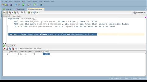 oracle logical operators oracle and not or logical operators