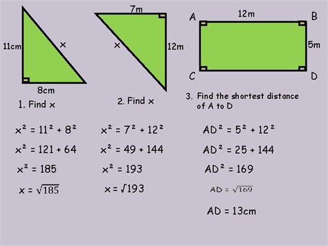 Pythagoras Right Angle Triangle Hypotenuse X Y X