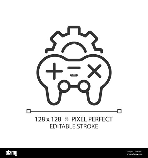 Game Settings Pixel Perfect Linear Icon Stock Vector Image And Art Alamy