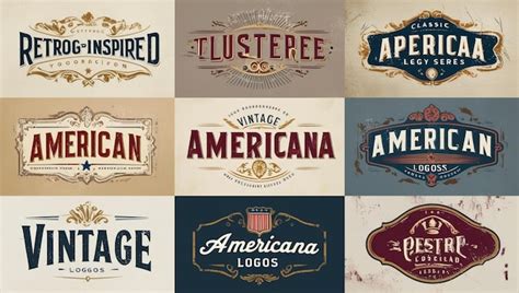 Retro And Vintage American Typographic Styles And Designs Premium Ai