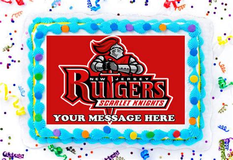Rutgers Scarlet Knights Edible Image Cake Topper Personalized Birthday