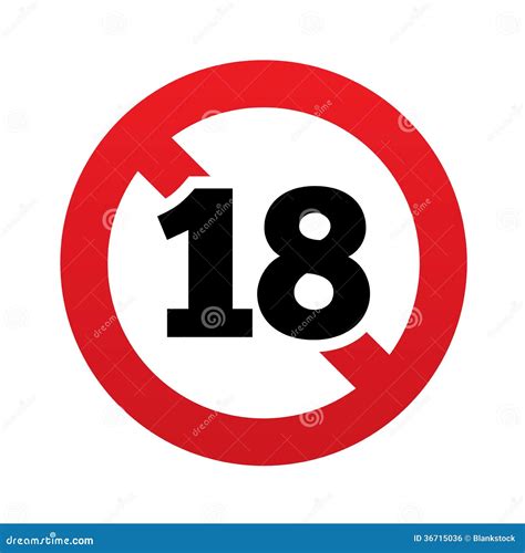Nr 18 Jaar Oud Teken Het Pictogram Van De Volwasseneninhoud Stock