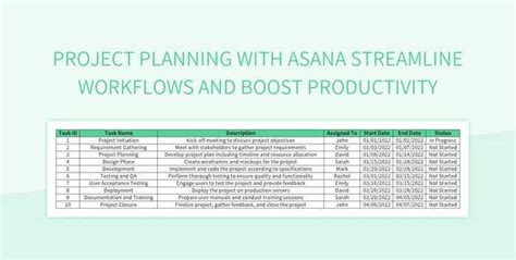 Asana 프로젝트 계획을 통해 작업 흐름을 최적화하고 생산성을 높입니다 엑셀 템플릿 무료 다운로드 Pikbest