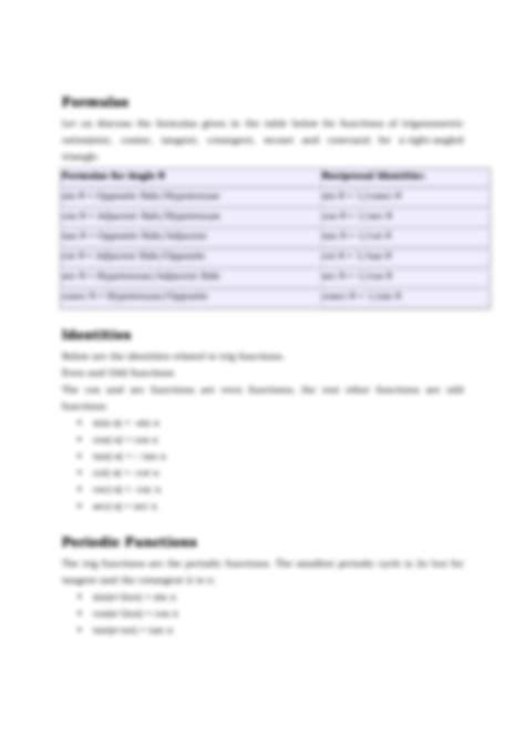 Solution A Complete Note On Trigonometric Functions Studypool