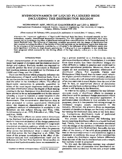 Pdf Hydrodynamics Of Liquid Fluidized Beds Including The Distributor