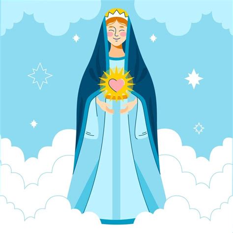 Free Vector Hand Drawn Immaculate Conception Illustration