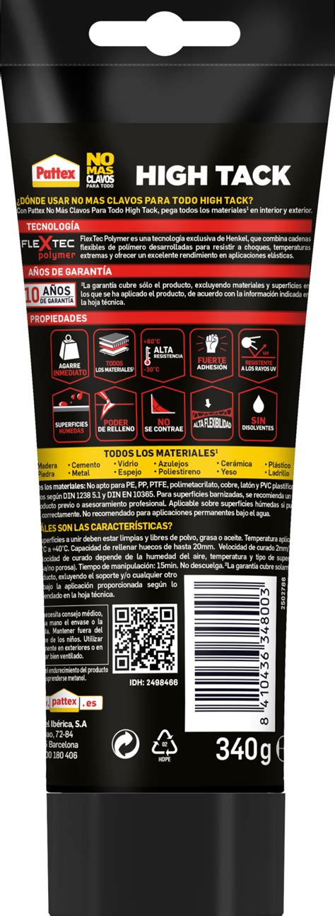 Adhesivo Montaje NMC HighTack Pattex 340 Gr Transparente Leroy Merlin