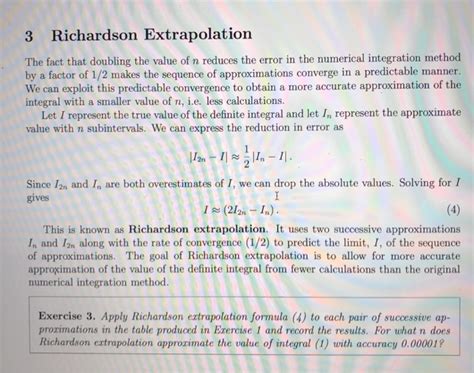 Solved 3 Richardson Extrapolation The Fact That Doubling The