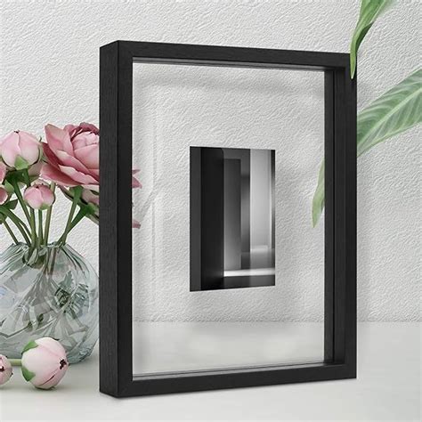Afuly 8x10 Floating Picture Frames Black Modern Glass Picture Frames