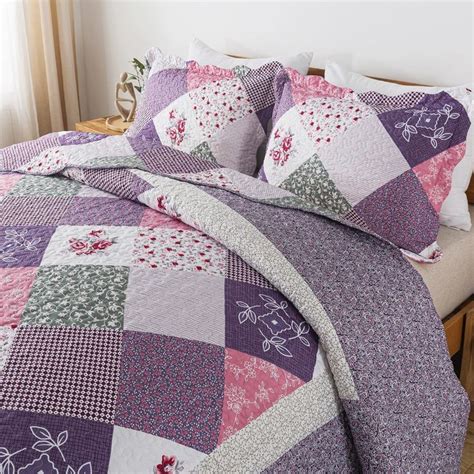 Honeilife Quilt Sets Twin Size 100 Microfiber Quilt Set 2 Piece
