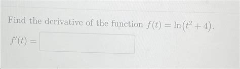 Solved Find The Derivative Of The Function