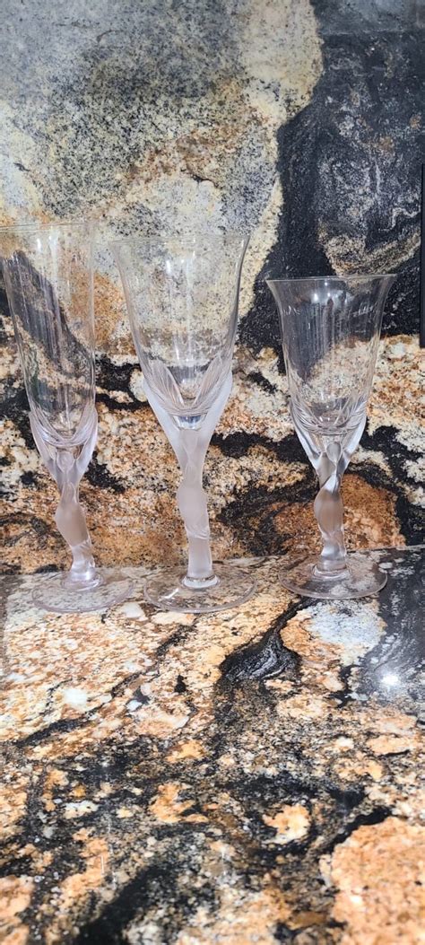 Fabergé Igor Carl Kissing Doves Glasses Champagne Wine And Water