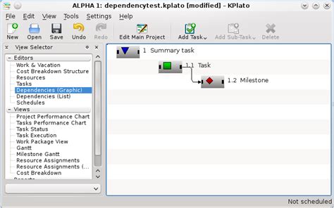 KPlato Manual Task Dependency Editor Graphical KDE UserBase Wiki