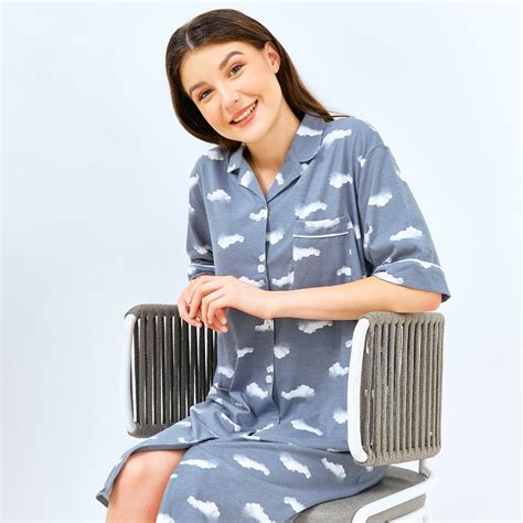 Jual Baju Tidur Daster Full Kancing Pendek Kerah Greet Kaos Adem