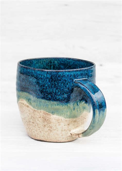 Big 20oz600ml Coffee Mug Handmade Pottery Unique Shaped Etsy
