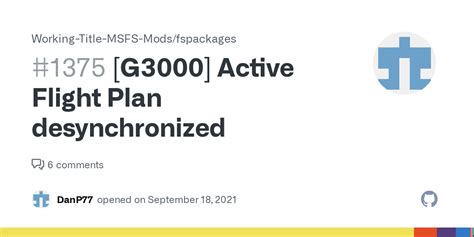 G3000 Active Flight Plan Desynchronized · Issue 1375 · Working Title