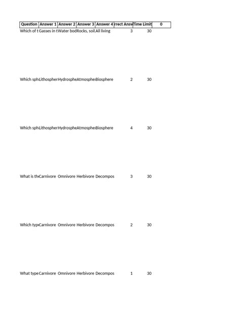 Updated Science Quiz Kahoot Format Updated V3 Pdf