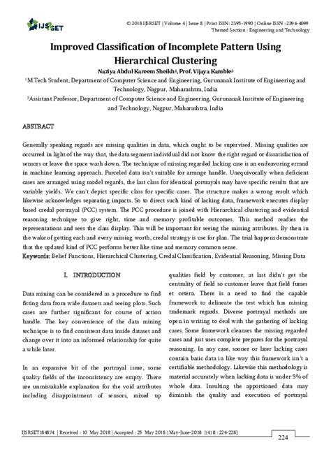 Pdf Improved Classification Of Incomplete Pattern Using Hierarchical