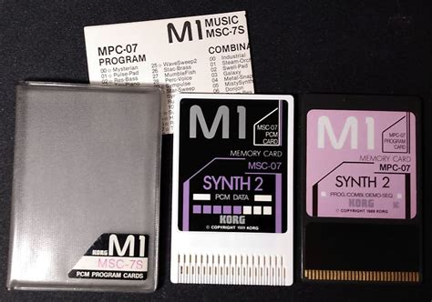 korg m1 msc 07mpc 07 synth 2 pcm program memory card set reverb
