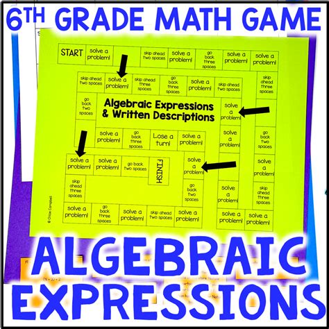 Writing Algebraic Expressions Word Problems Game 6th Grade Math
