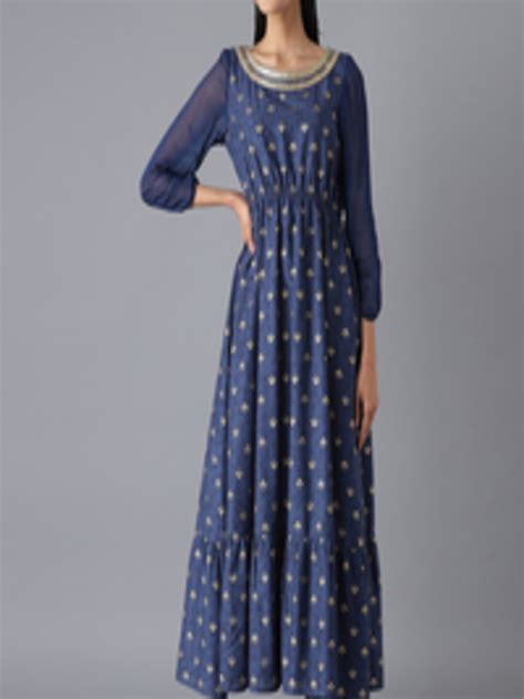 Buy Aurelia Blue Ethnic Motifs Ethnic Maxi Dress Ethnic Dresses For