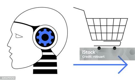 온라인 쇼핑 및 전자 상거래 솔루션에서의 Ai 통합 개념에 대한 스톡 벡터 아트 및 기타 이미지 개념 개념과 주제 마케팅 Istock