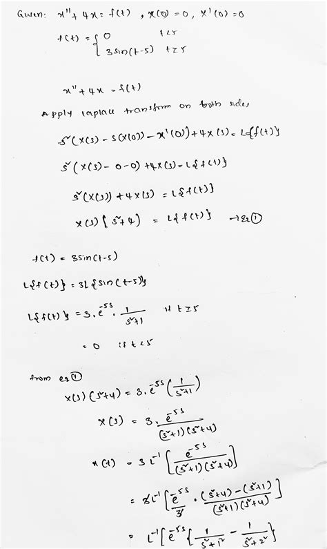 Solved Use The Laplace Transform To Solve The Initial Value Problem