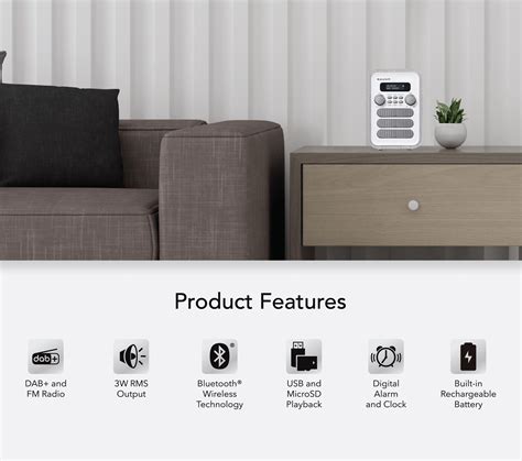 Dab Radio With Bluetooth Wireless Connectivity Bauhn