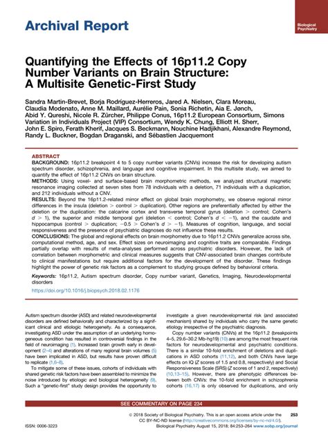 Pdf Quantifying The Effects Of 16p11 2 Copy Number Variants On Brain Structure A Multi Site