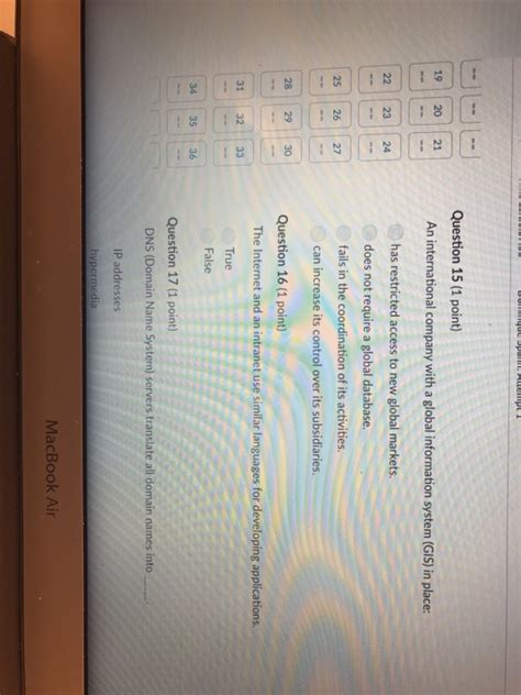 Solved Question 15 1 Point 19 20 21 An International Chegg