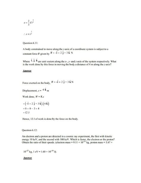 Physics Numericals For Class 11 Chapter 6 Complete Solution With