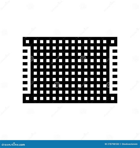 Pcb Board Electronic Component Glyph Icon Vector Illustration Stock