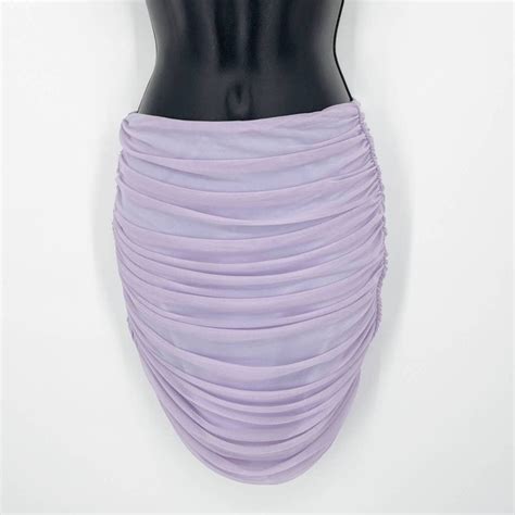 Other Naked Wardrobe Purple Ruched Chiffon Mini Skirt NEW Sz S Grailed