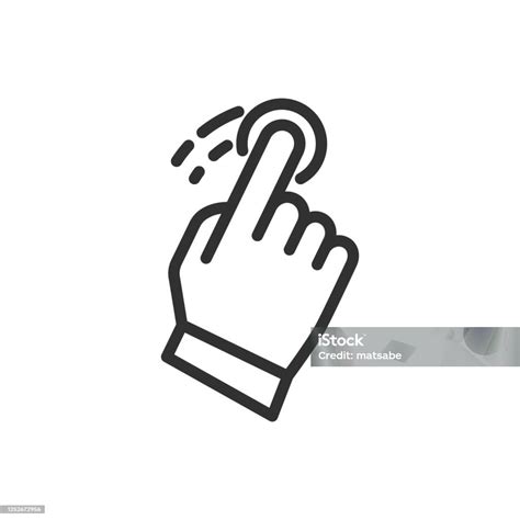 오른쪽으로 이동합니다 선형 아이콘입니다 검지 손가락으로 손 편집 가능한 스트로크가 있는 선 스마트카드에 대한 스톡 벡터 아트 및 기타 이미지 Istock