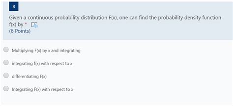 Solved Given A Continuous Probability Distribution F X Chegg