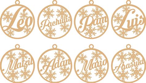 Esferas Navideñas Personalizadas 10 Cm Diametro Mdf 3mm Copo Mercado