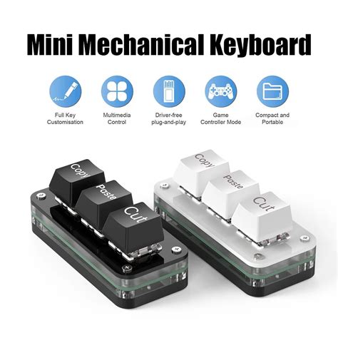 Rgb 3 Key Macro Mini Keyboard For Photoshop Gaming Hotswap Keypad Co