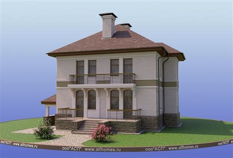 Проект компактного дома с красивым полукруглым эркером K 190 1k