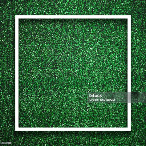 직사각형 사각형 흰색 프레임 가장자리 그림자 배경으로 녹색 잔디에 장식 배경 요소 개념입니다 검정색 공간에 채워진 텍스트 삽입의