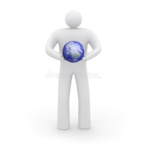 Man With Planet Stock Illustration Illustration Of World 28787136