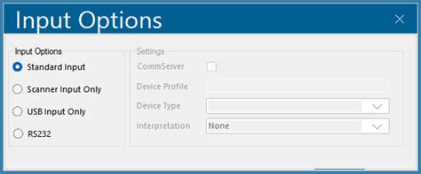 Scanner Input Only Settings