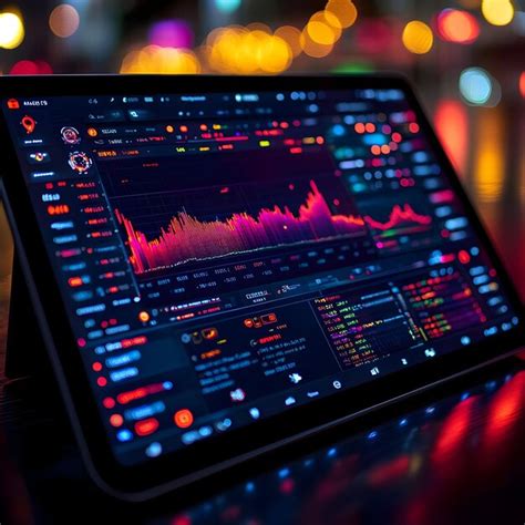 Tablet Screen Displaying Financial Data And Charts Illustration Premium Ai Generated Image